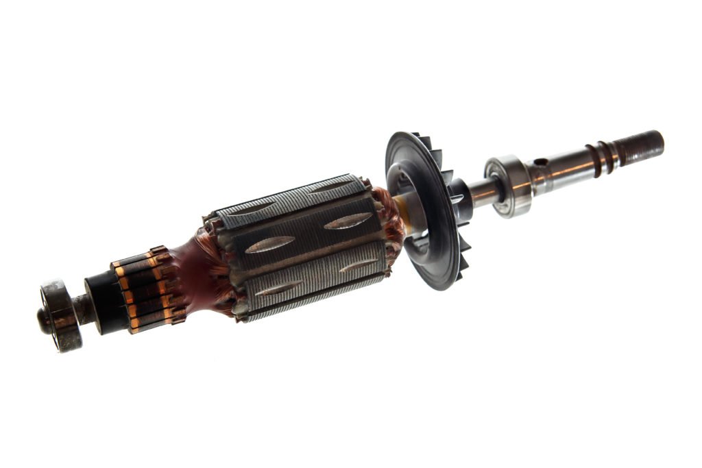 Rotor of high-speed electric motor. Isolated on white background - Test ...