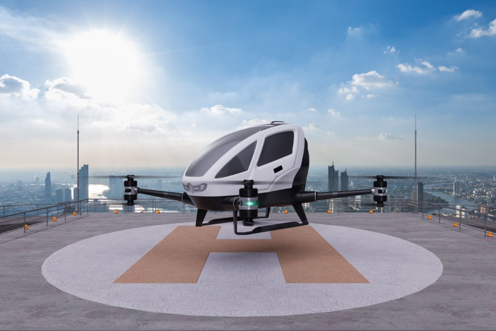 Autonomous driverless aerial vehicle takeoff on building rooftop - Test ...